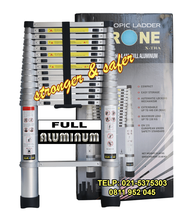 TANGGA TELESKOPIK 4.4M | TANGGA ALUMINIUM LIPAT MODERN